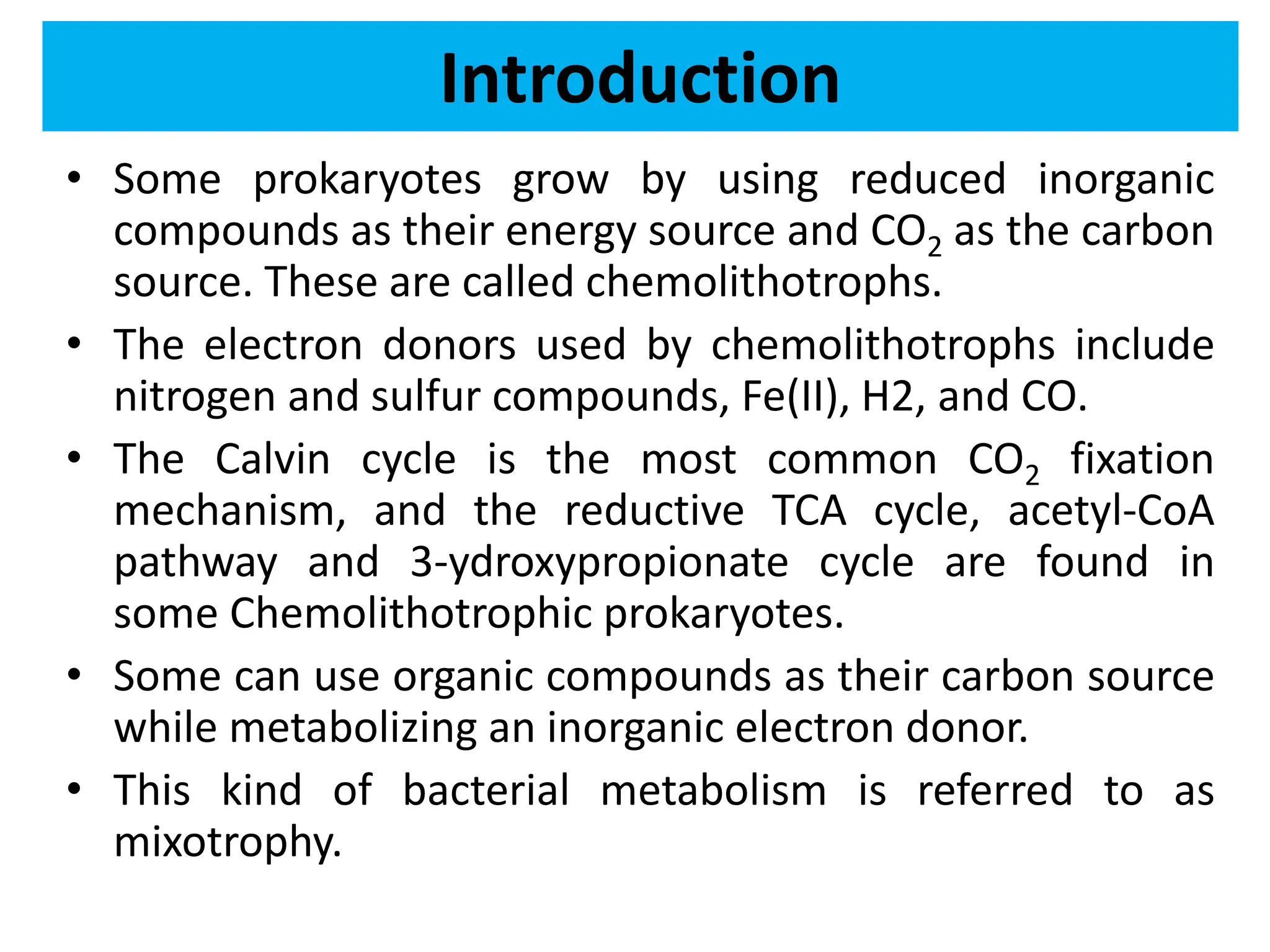 Chemolithotrophy: CO2 fixation, calvin cycle and key enzymes | PPTX