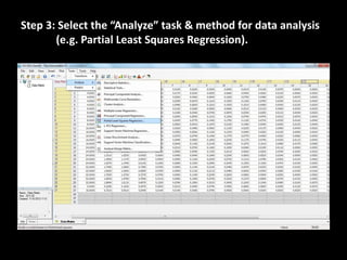 Chemometric analysis of data using “unscrambler x” | PDF