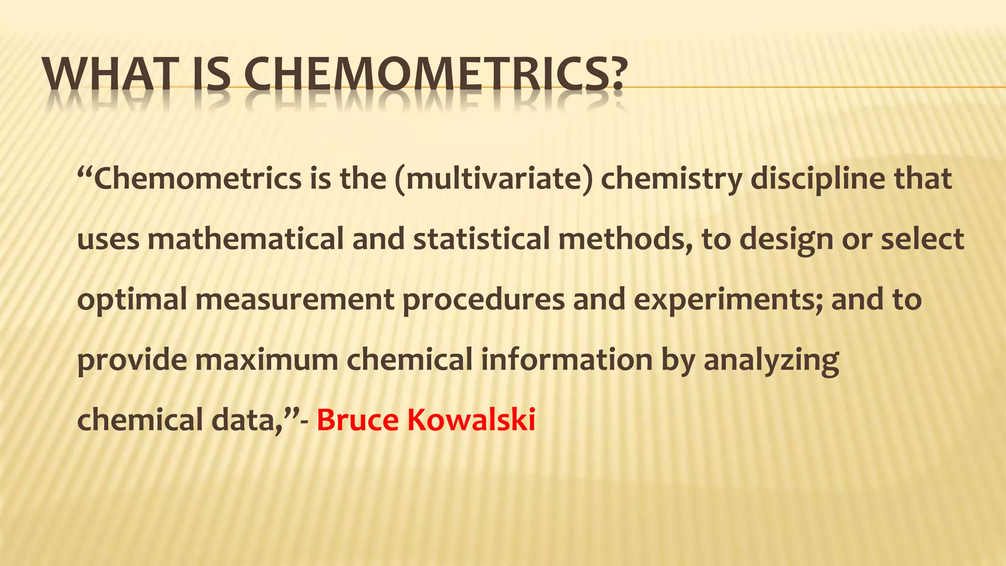 Chemometrics | PPTX