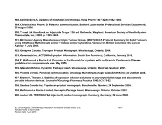 CHEMOTHERAPY PREPARATION AND STABILITY CHART | PDF