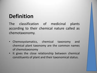 Chemotaxonomy of medicinnal plants | PDF