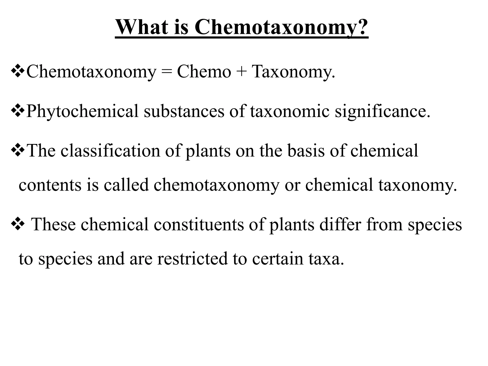 Chemotaxonomy-Plant Taxonomy | PPTX