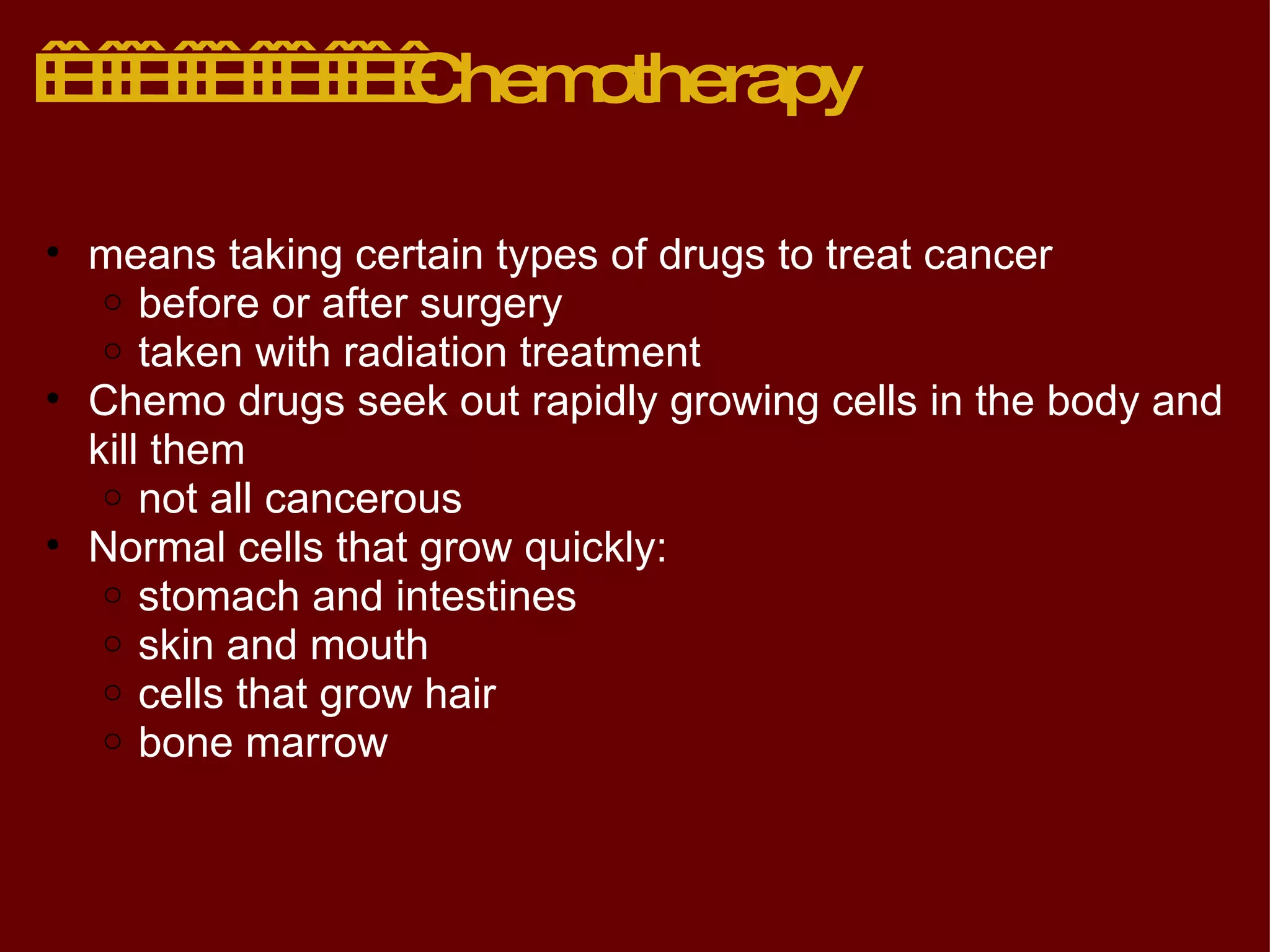Chemotherapy And Hematopoietic Stem Cells | PPT
