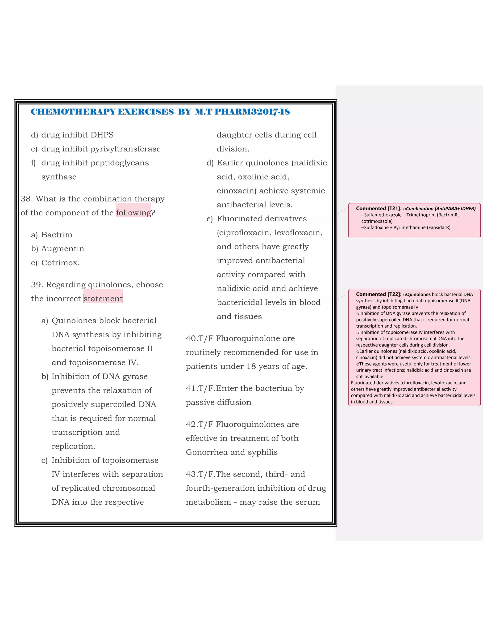 CHEMOTHERAPY MCQS PDF | PDF