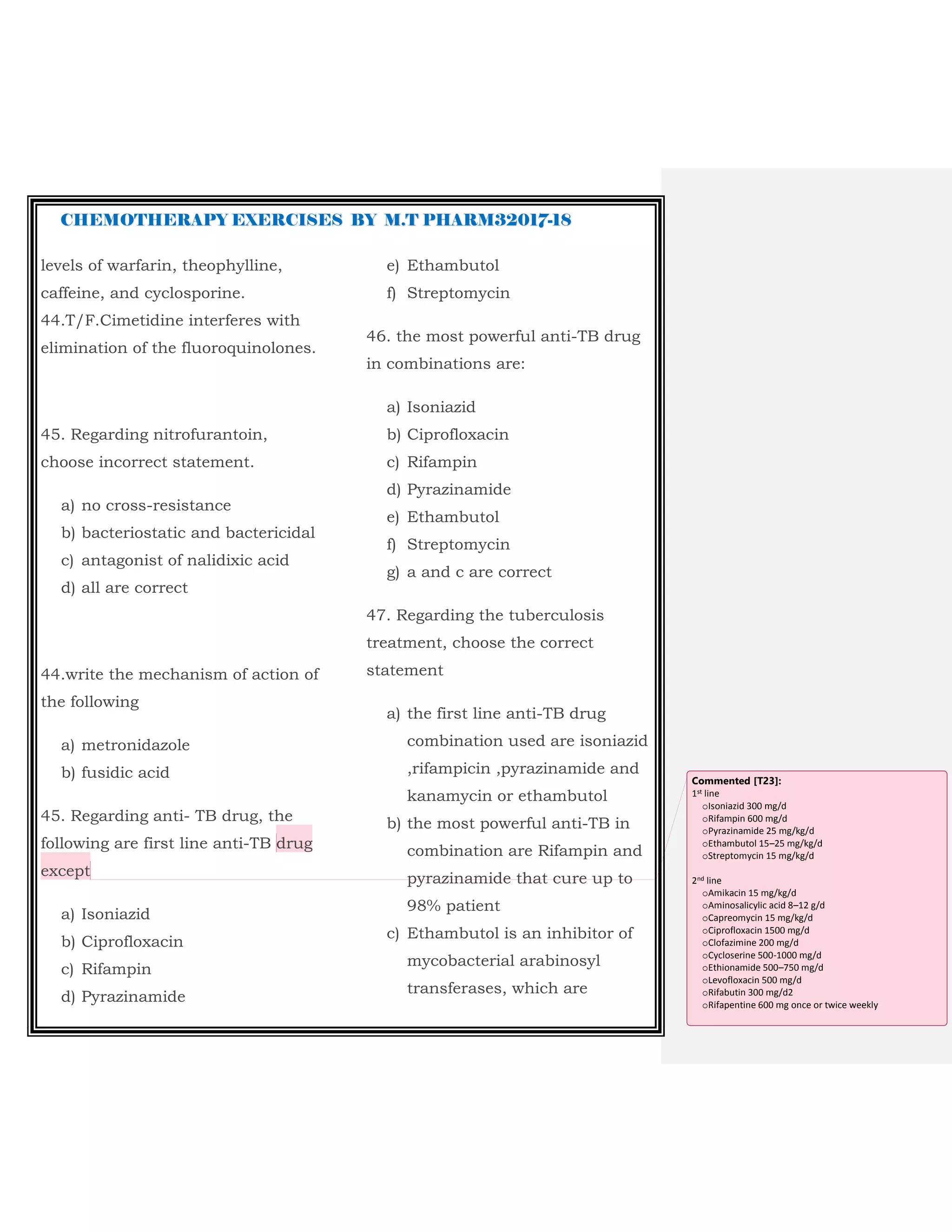 CHEMOTHERAPY MCQS PDF | PDF