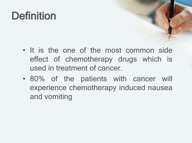 Chemotherapy induced nausea and vomiting | PPTX | Cancer | Diseases and ...