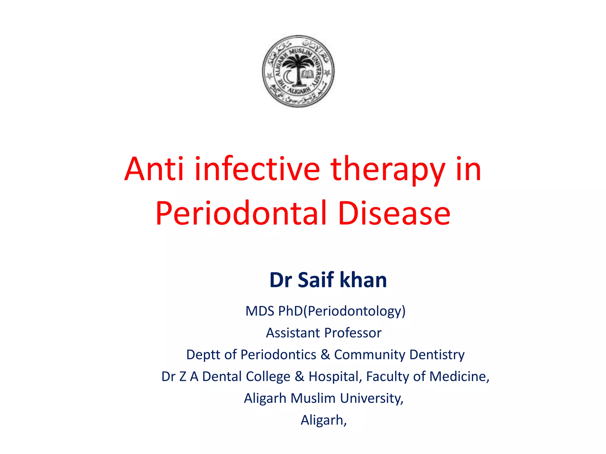 Chemotherapy in periodontology | PDF