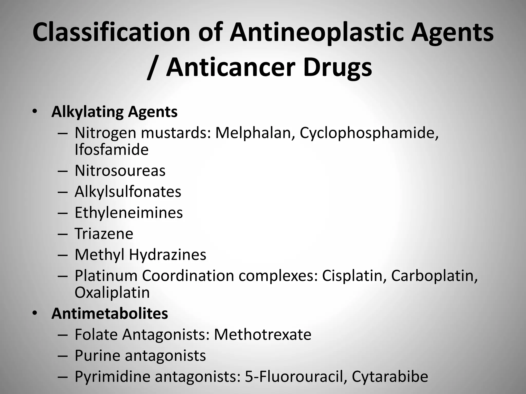 Chemotherapy of malignancy | PPTX