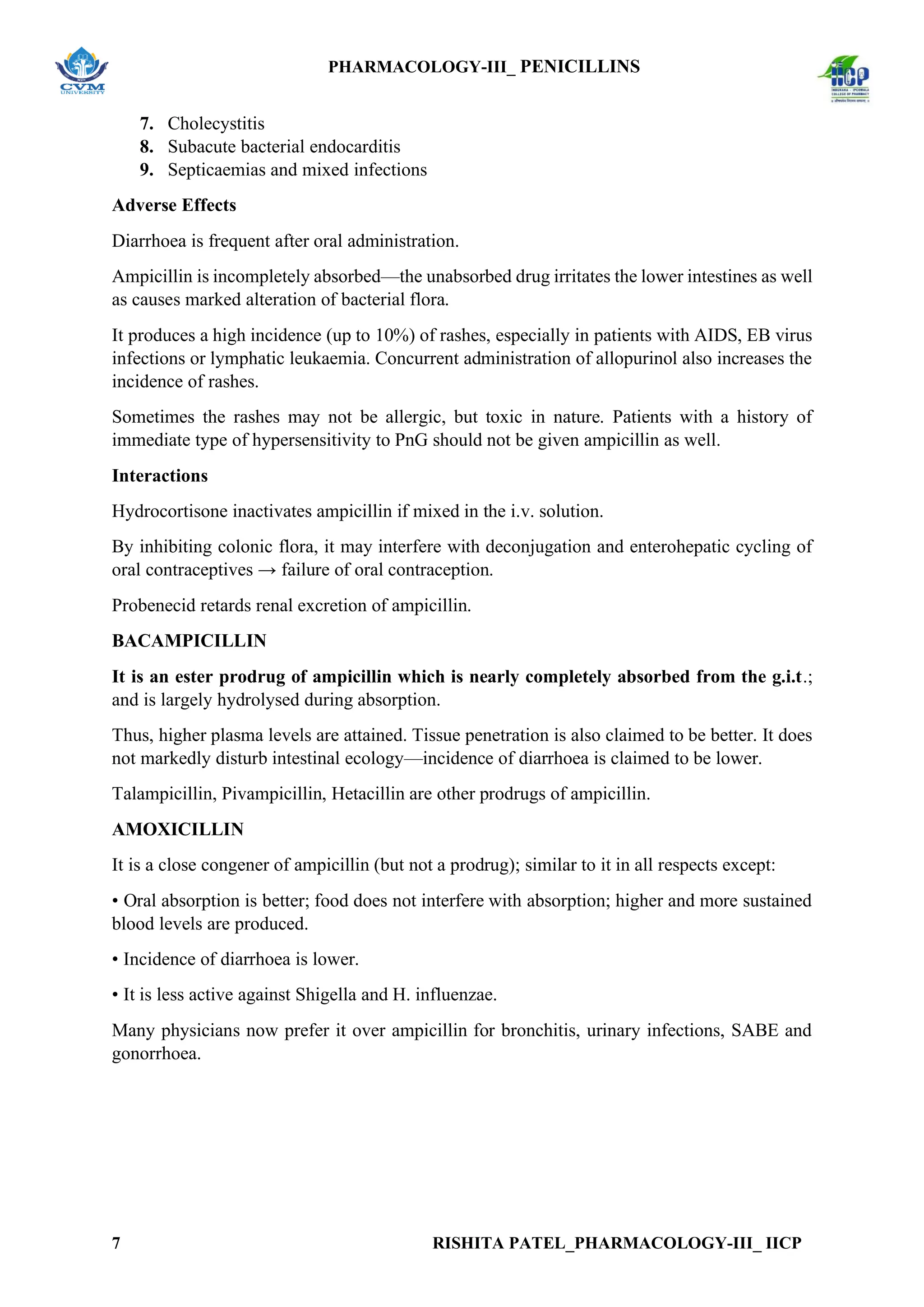 CHEMOTHERAPY_RDP_G 3_PENICILLIN.pdf_SEM-6 | PDF