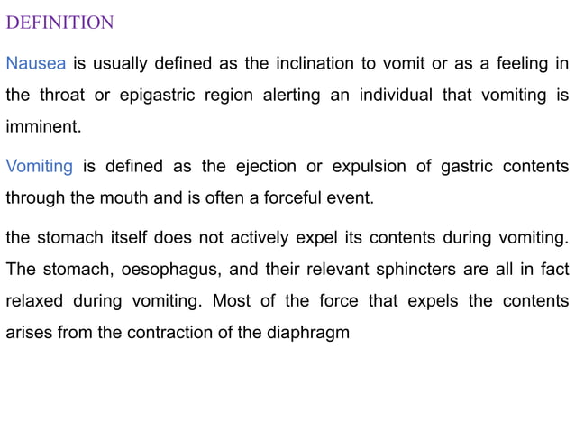 Chemotherpy of nausea and emesis | PPT