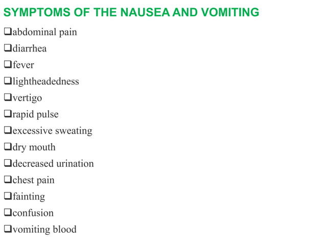 Chemotherpy of nausea and emesis | PPT