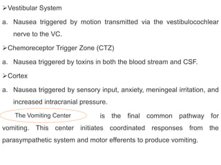 Chemotherpy of nausea and emesis | PPTX