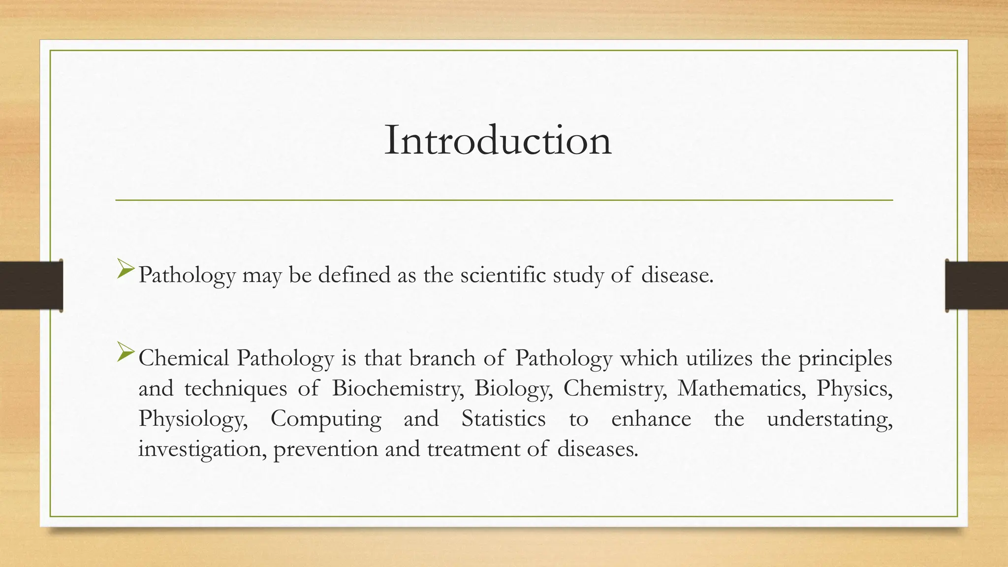CHEM PATH 1; Introduction to Chemical Pathology and Laboratory Medicine ...
