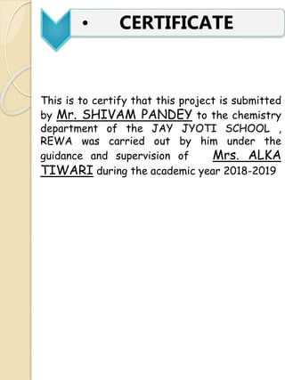 CBSE Class 12 Chemistry Investgatory Project file | PPTX