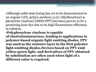 Polyparaphenelene vinylene by pushkar badgujar | PPT