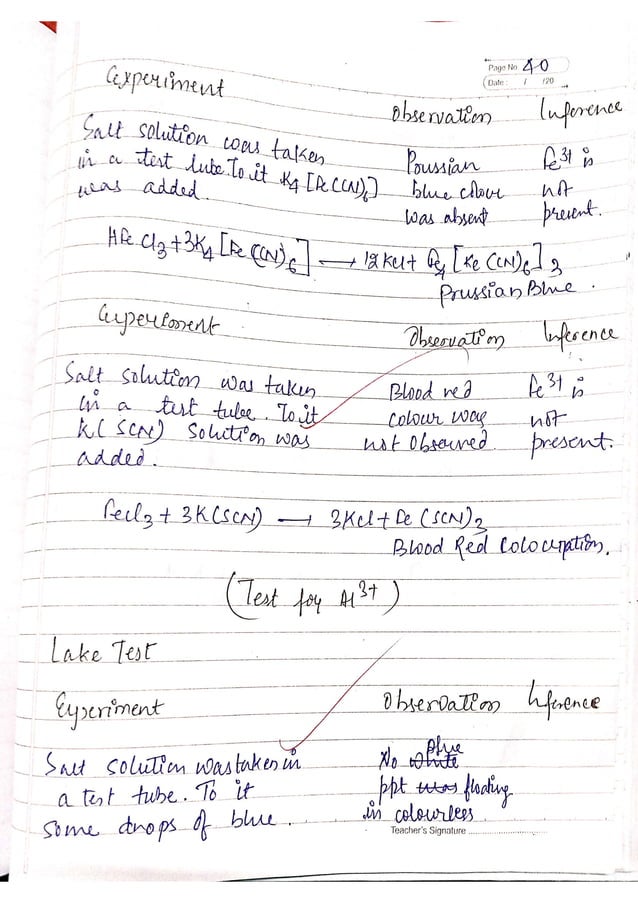 Chem practical Class XII | PDF