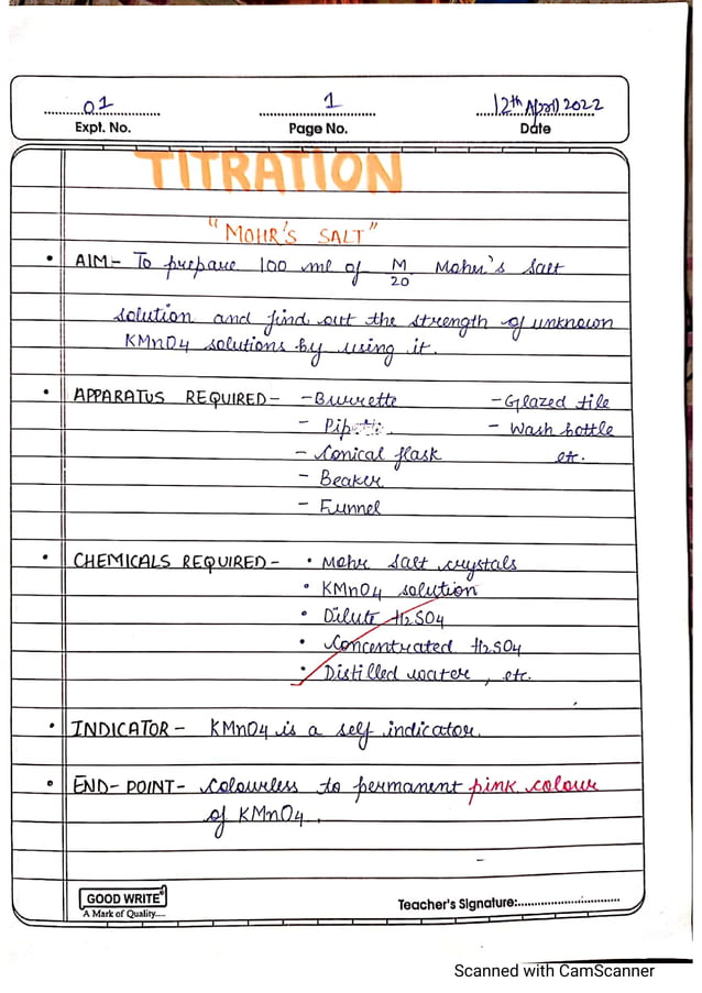 Chem practical CLASS 12 | PDF