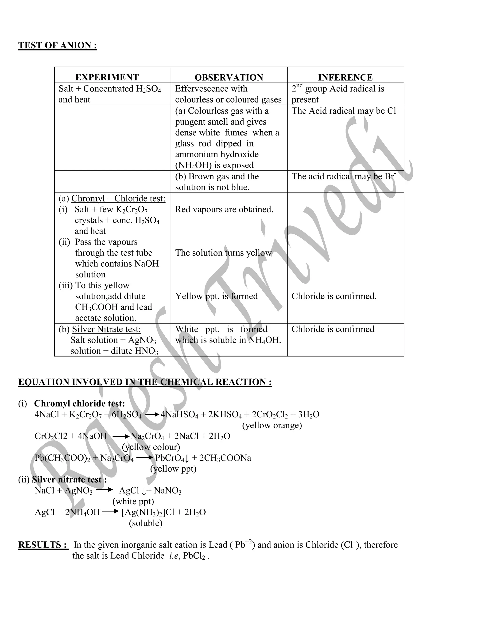 chemistry Practical Class 12th CBSE. | PDF