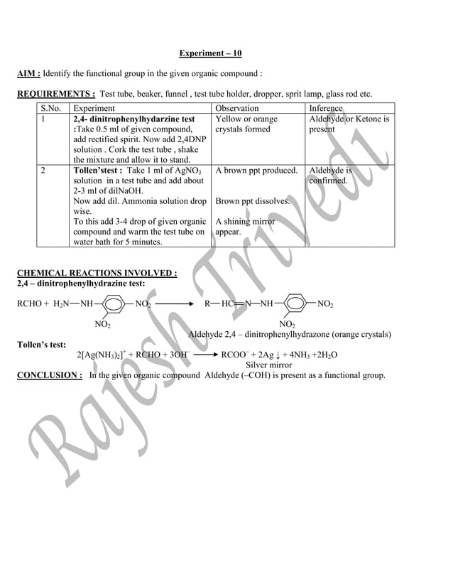 chemistry Practical Class 12th CBSE. | PDF | Chemistry | Science