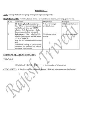 chemistry Practical Class 12th CBSE. | PDF