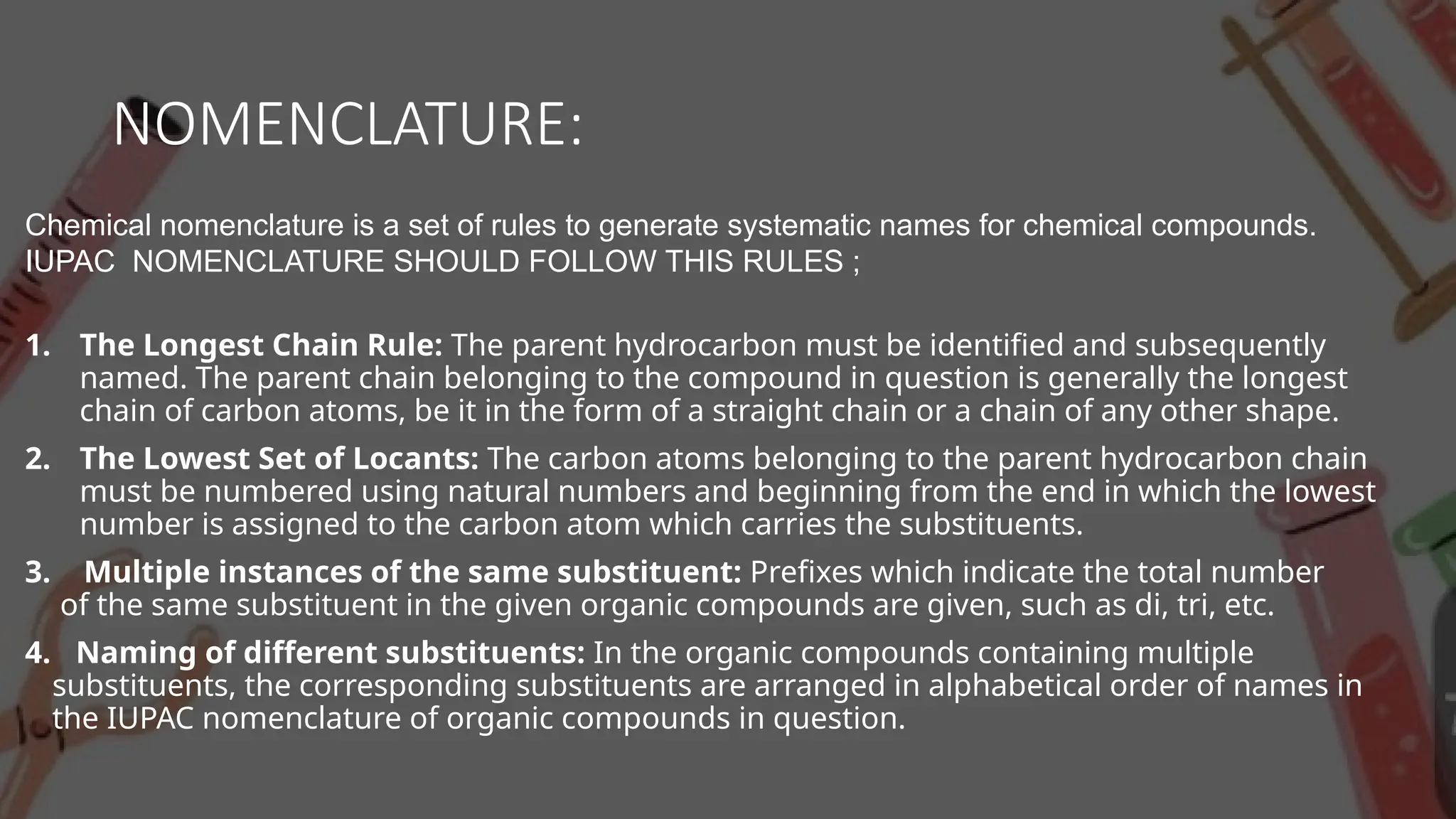 ORGANIC CHEMISTRY NOMENCLEATURE , CLASSIFICATION. | PPTX