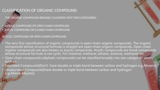 ORGANIC CHEMISTRY NOMENCLEATURE , CLASSIFICATION. | PPTX