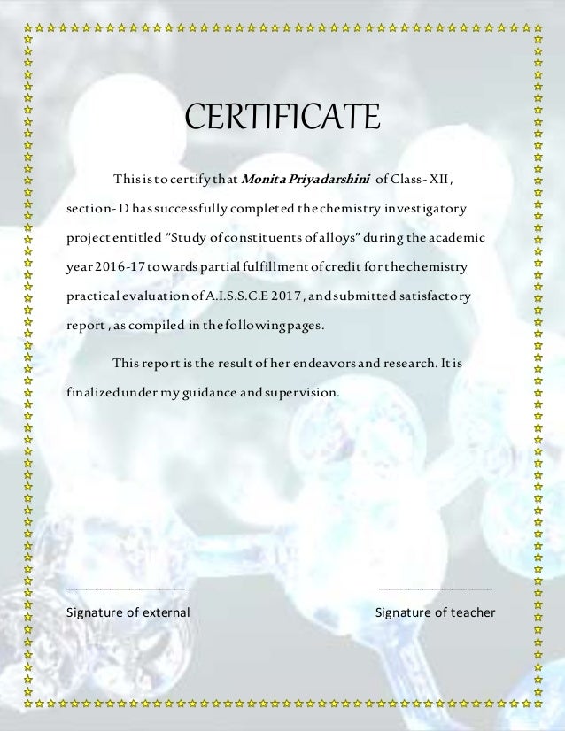 Chemistry Investigatory Project Chemistry Investigatory Project
