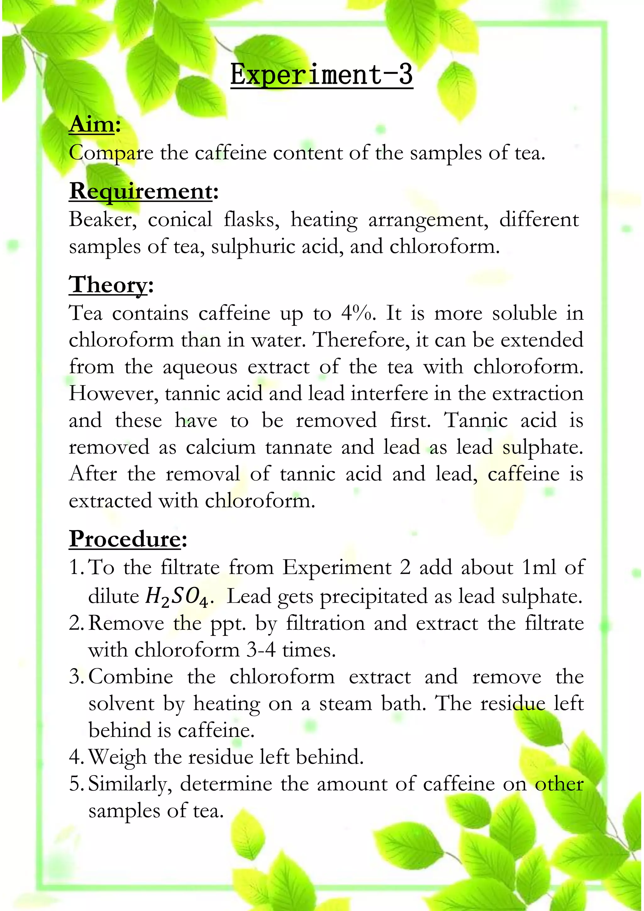 Chemistry Project for class 12 on a comparative study on different ...