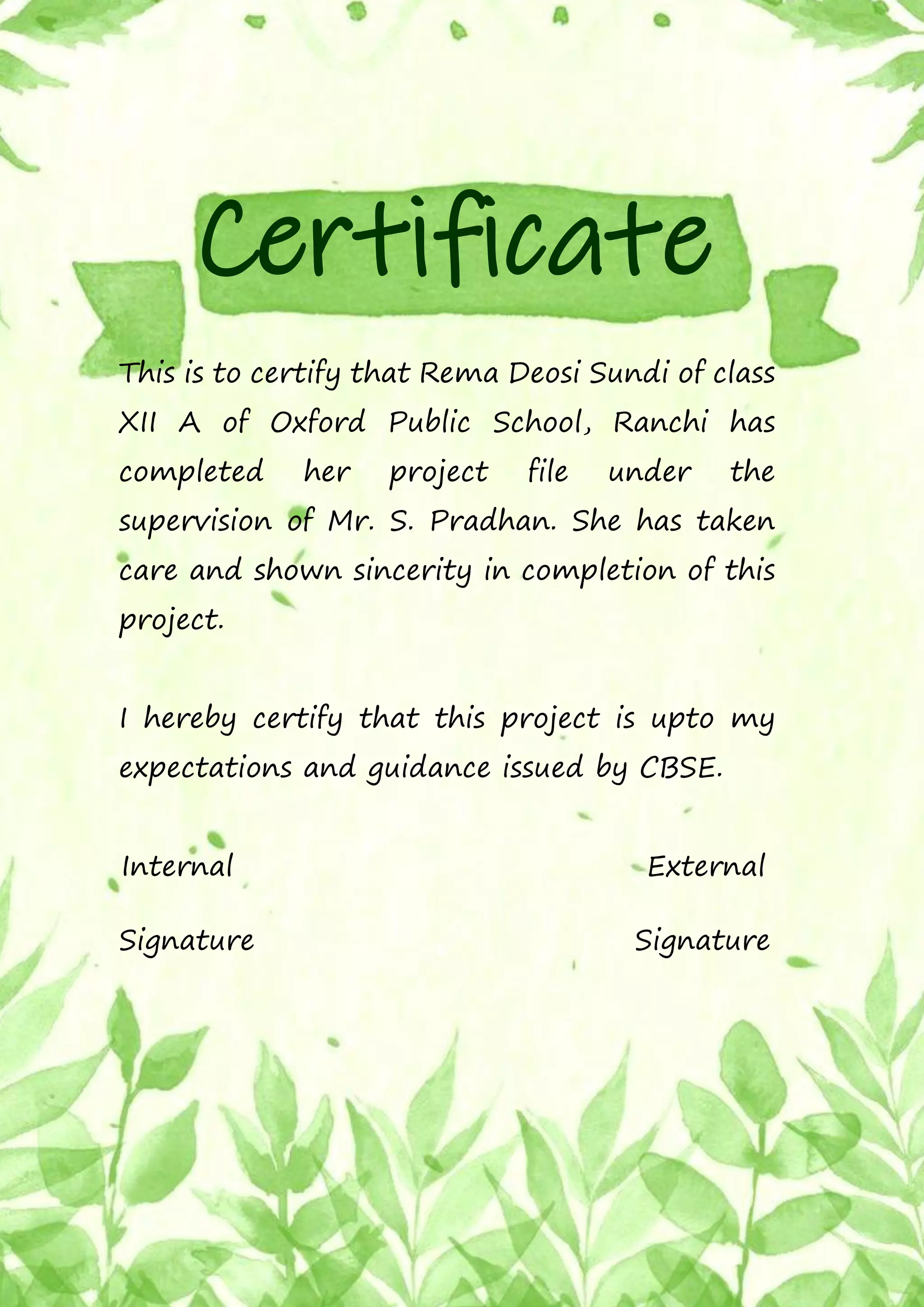 Chemistry Project for class 12 on a comparative study on different ...