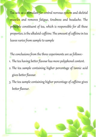 Chemistry Project for class 12 on a comparative study on different ...