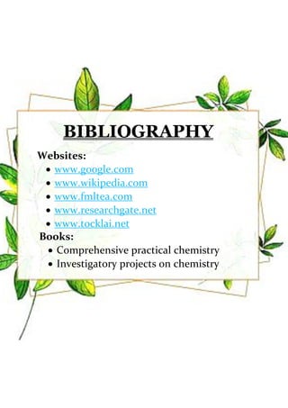 Chemistry Project for class 12 on a comparative study on different ...