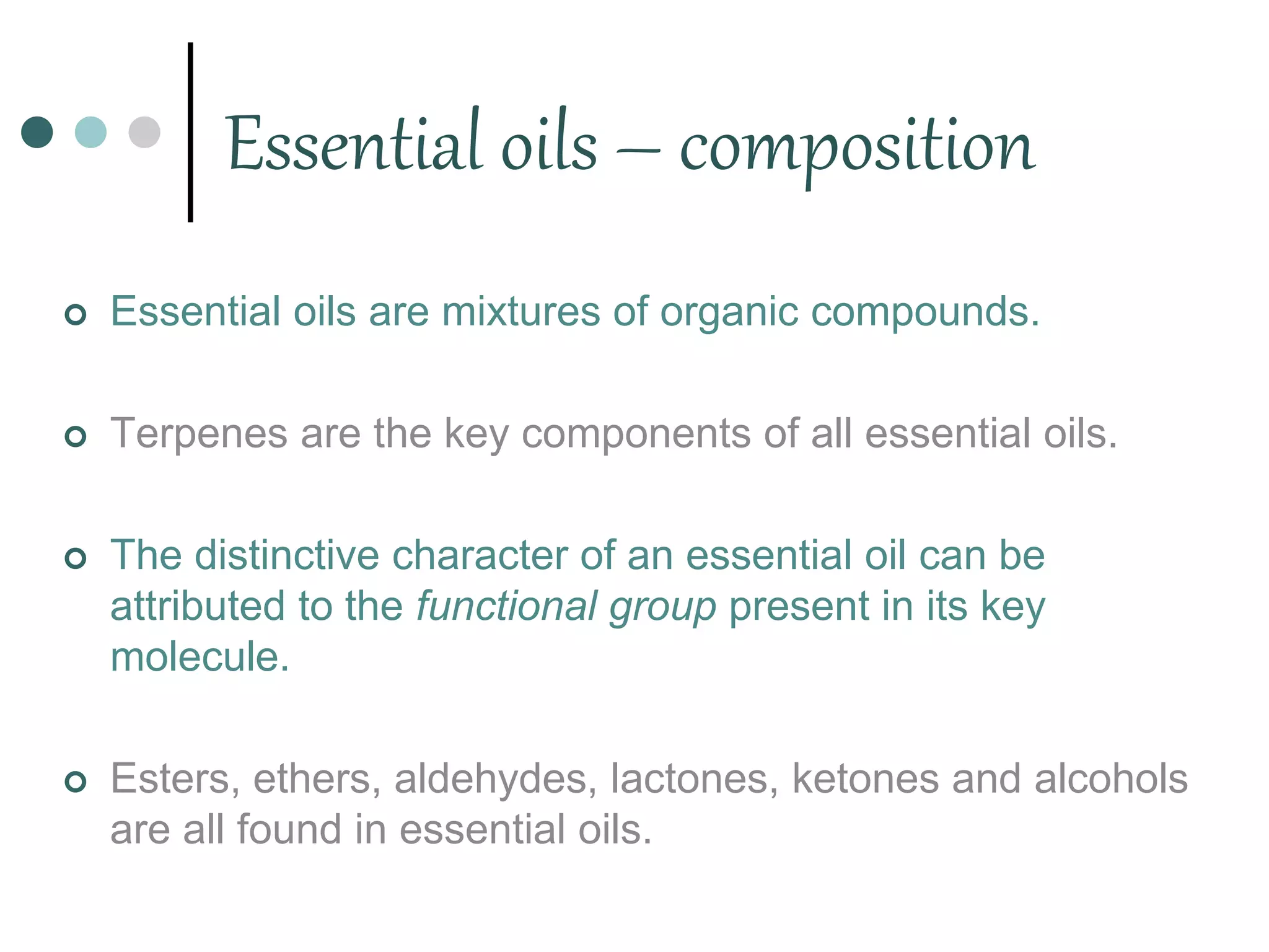 Essential oils chemistry | PPTX