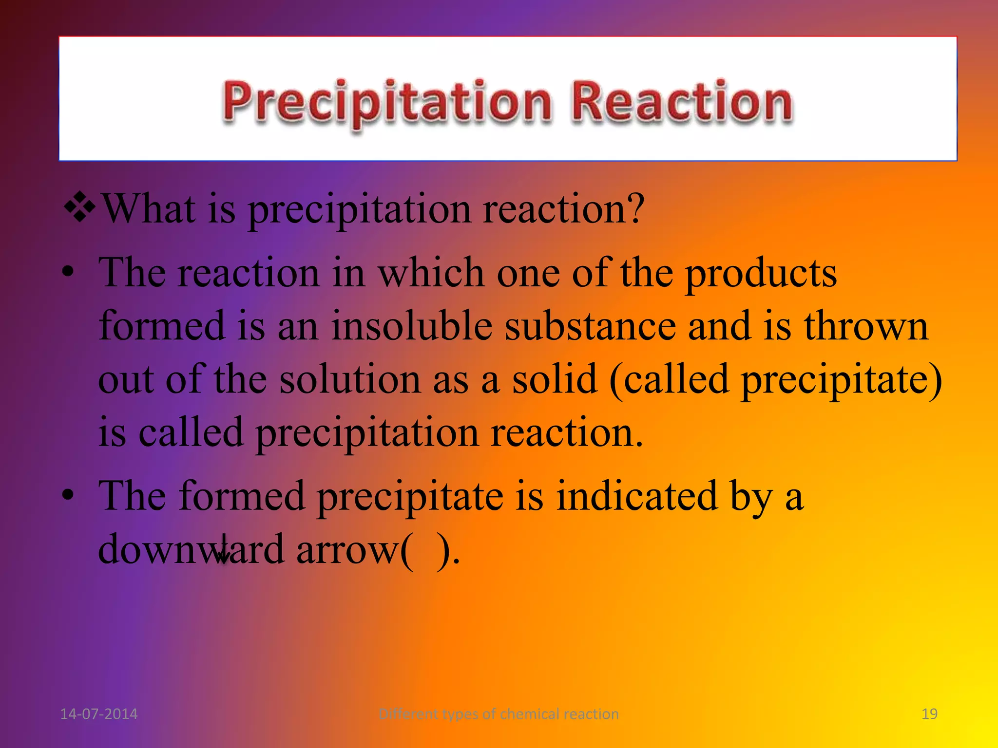Different types of chemical reactions(ppt) | PPTX