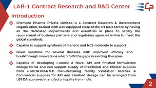 Chempro LAB-1 Contract Research and R&D Center.pptx | Pharmaceutical ...