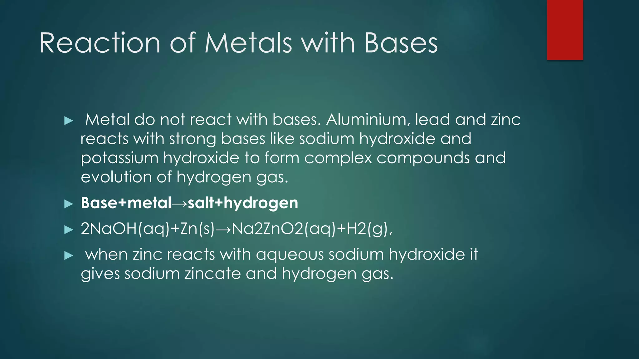 Chemical properties of Metals | PPTX