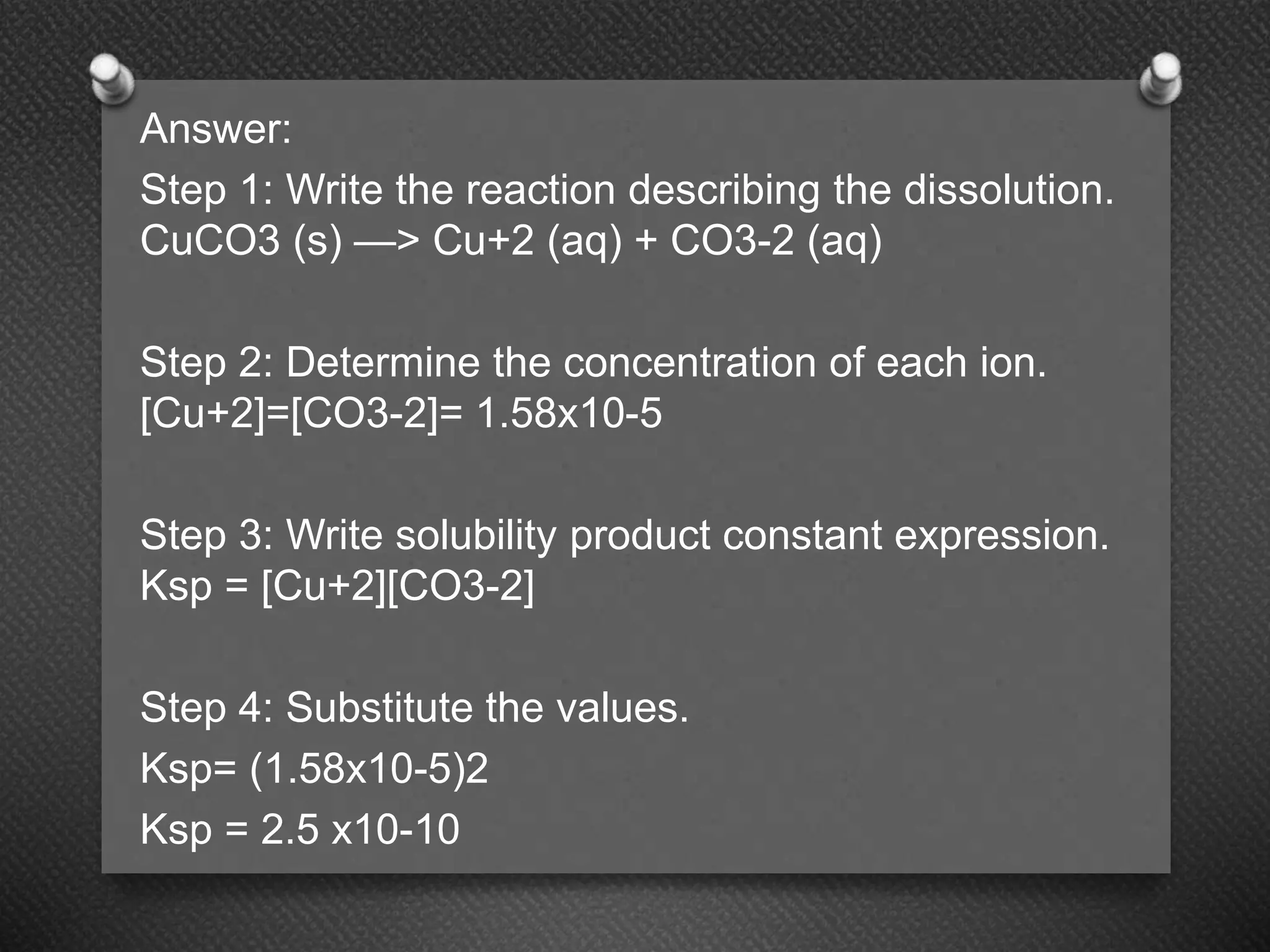 Explain and Apply the Solubility Product Constant to Predict the ...