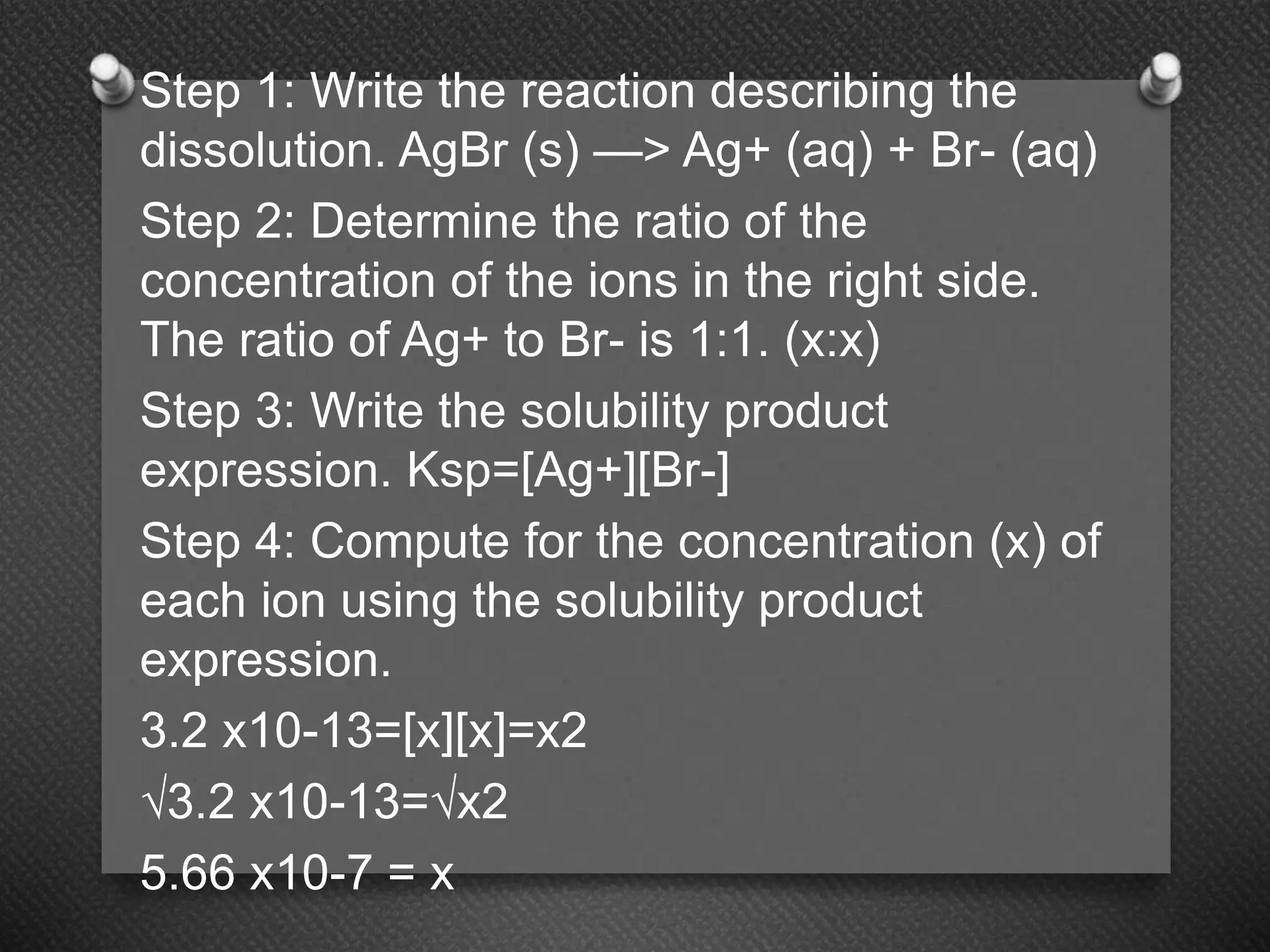 Explain and Apply the Solubility Product Constant to Predict the ...