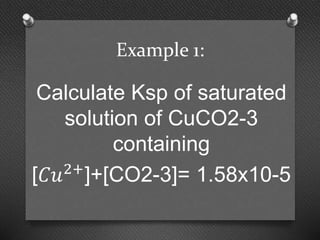 Explain and Apply the Solubility Product Constant to Predict the ...