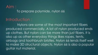 preparation of nylon 66 | PPTX