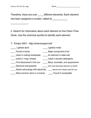 Chem scavenger hunt | DOC