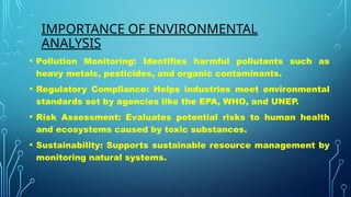 INTRODUCTION TO ENVIRONMENTAL ANALYSIS, WATER AND WASTE ANALYSIS | PPTX