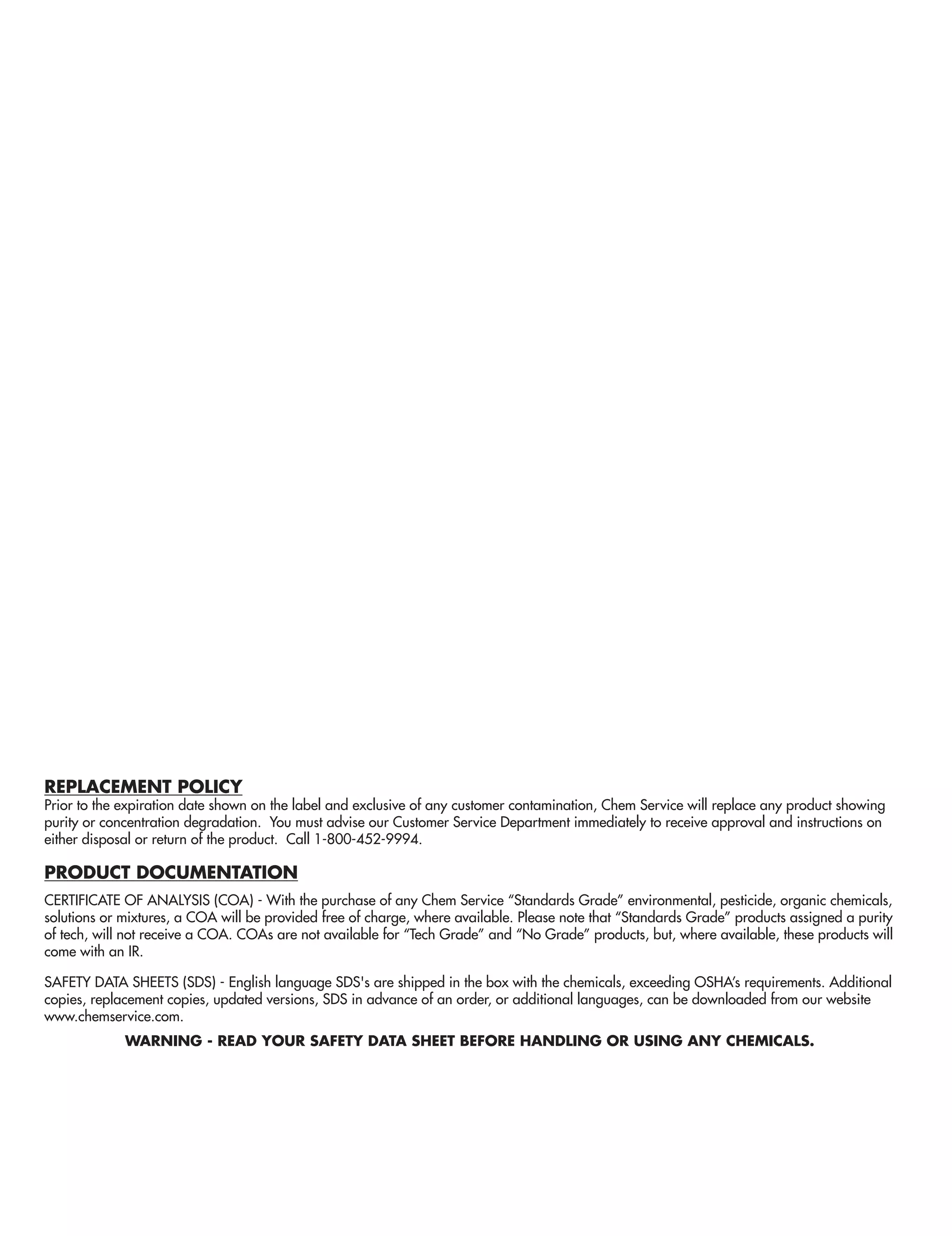 Chem Service Inc Pesticide Reference Standards Catalogue | PDF