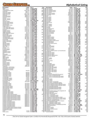 Chem Service Inc Pesticide Reference Standards Catalogue | PDF