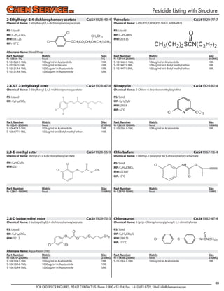 Chem Service Inc Pesticide Reference Standards Catalogue | PDF