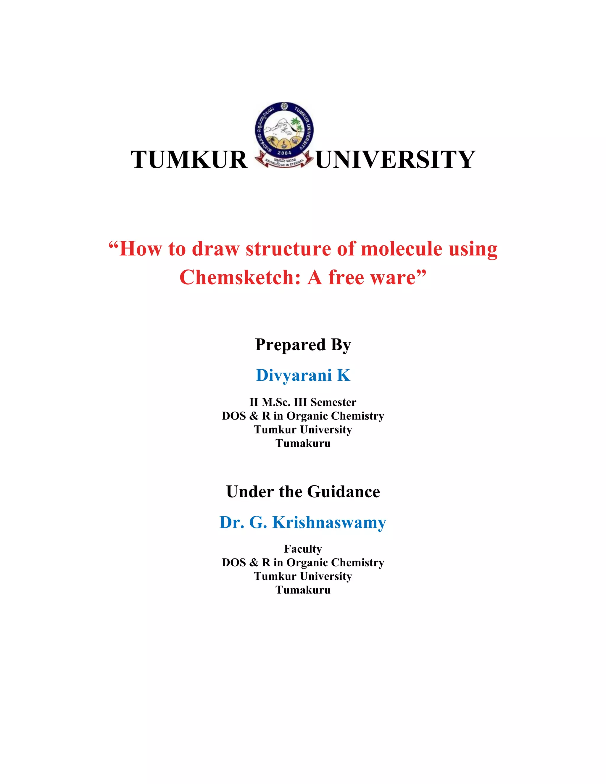 Chemsketch tutorial | PDF