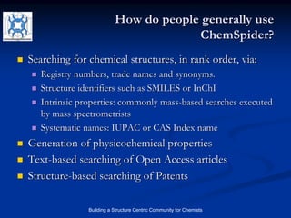 ChemSpider Overview SLides August 2007 | PPT