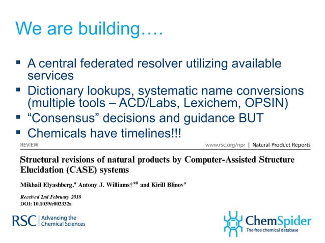 Chem spider as a chemical term resolver | PPT