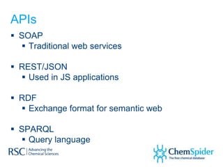 ChemSpider compound database as one of the pillars of a semantic web for … | PPTX