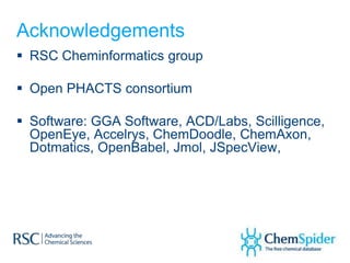 ChemSpider compound database as one of the pillars of a semantic web for … | PPTX