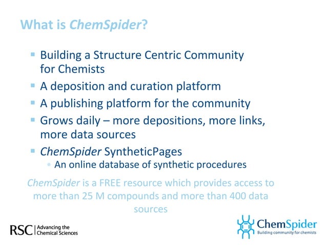 Chem spider introduction spring 2011 | PPT